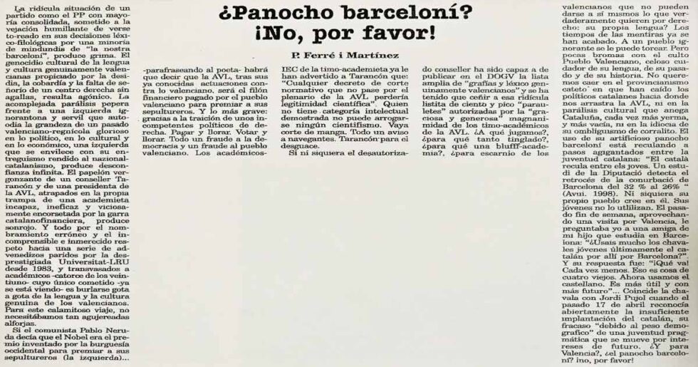 ¿Panocho barceloní? ¡No, por favor! - YO SOC CHE